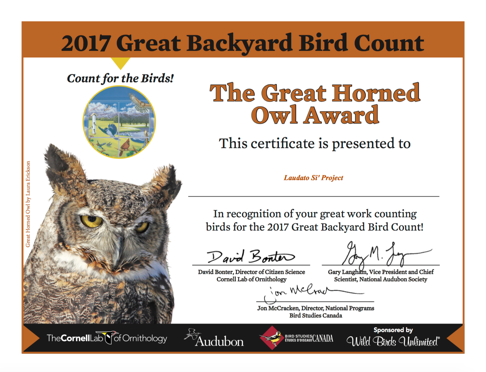 The Great Backyard Bird Count – Catholic Ecology Center Blog